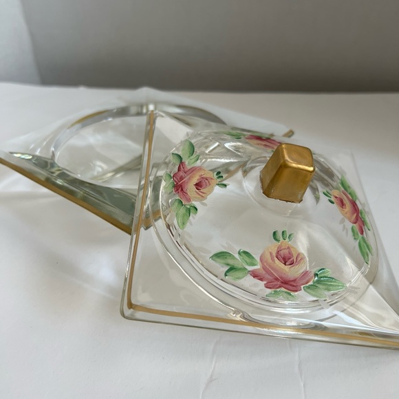Accents | Vintage Covered Hand Painted Trinket Candy Boudoir Dish ...